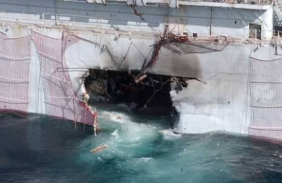 HMS Boxer after being hit by Two Harpoon anti-ship missiles – thenews2day